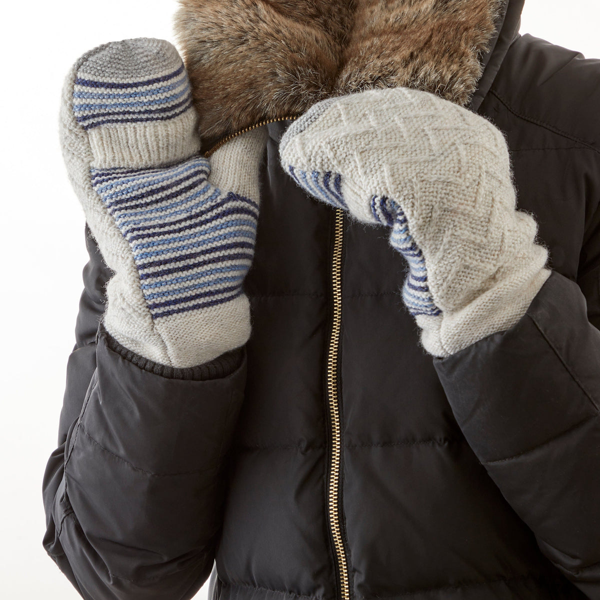 Recycled Stripe Palm Mittens – VIA SKL Style